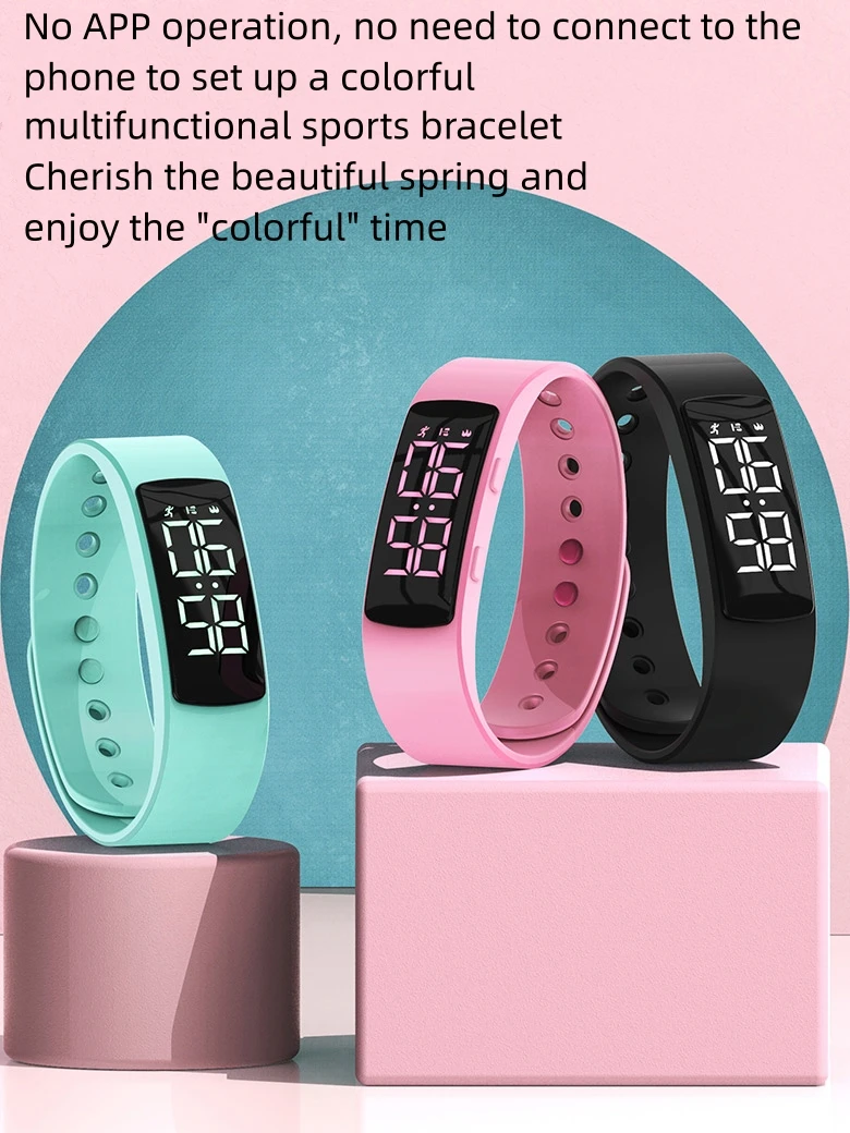 Electronic-Smart-Sports-Pedometer-Timing-Vibrating-Alarm-Clock-Luminous ...