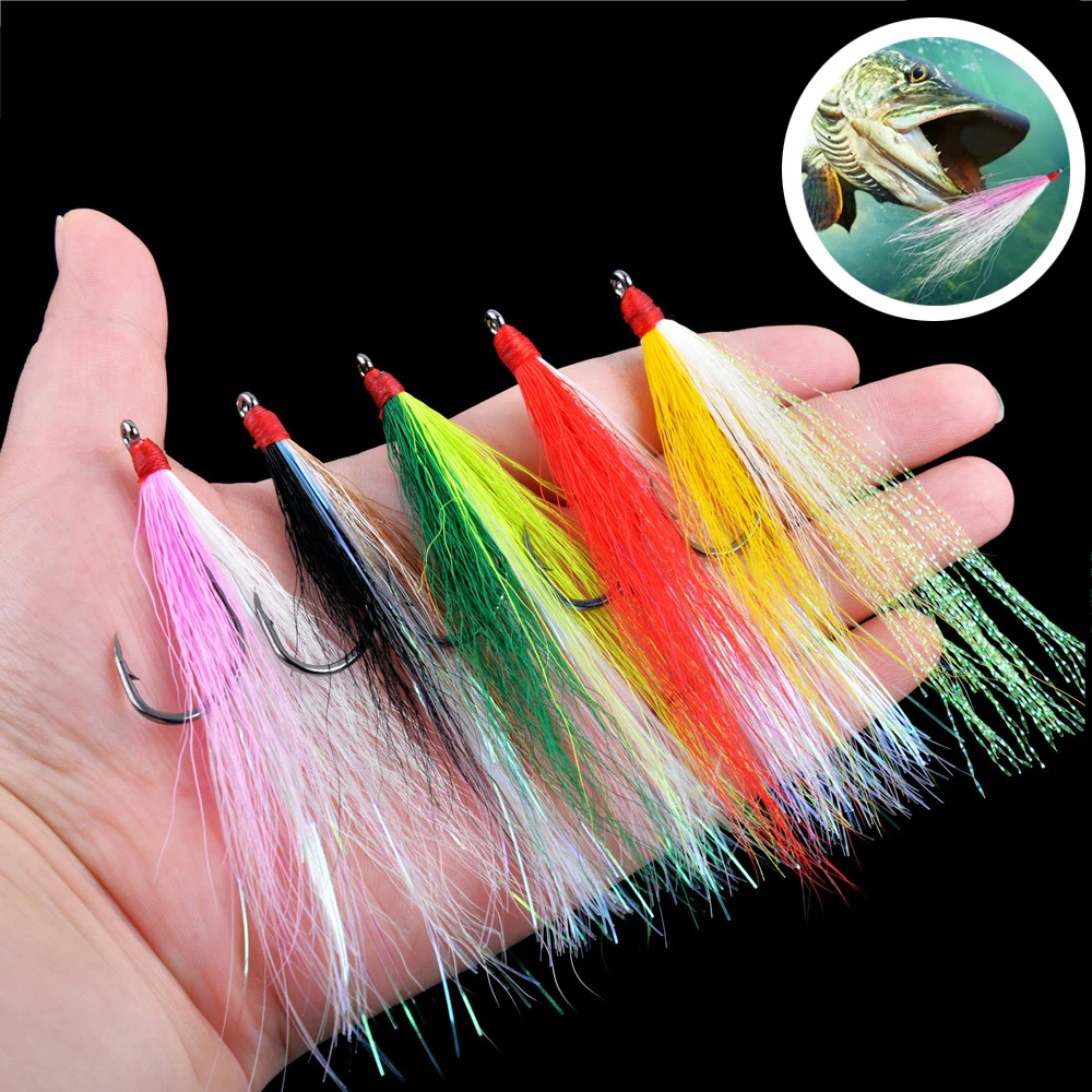7Pcs-Bucktail-Teasers-Fishing-Hook-Saltwater-Teaser-Crystal-skirts ...