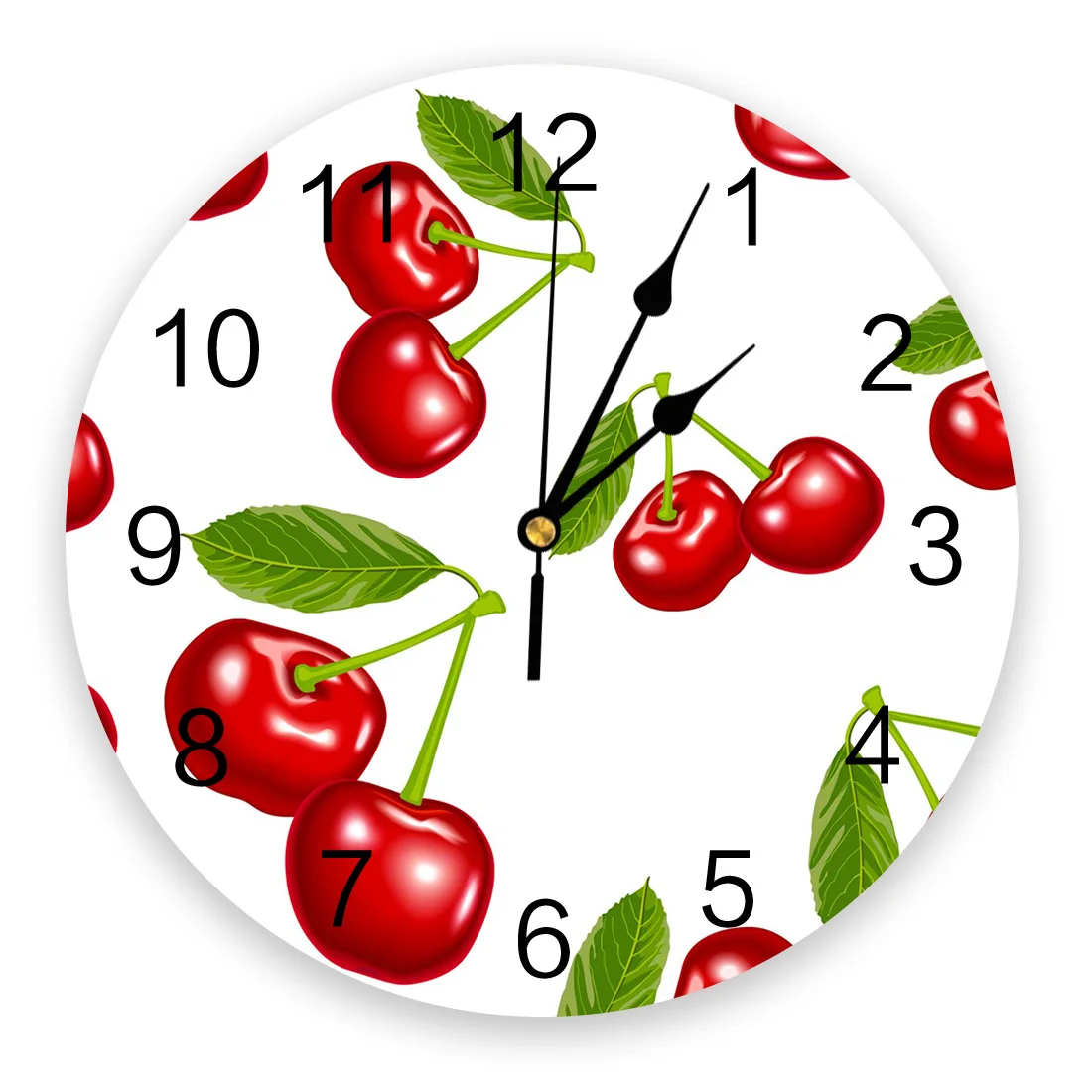 Cherry-Fruit-Wall-Clock-Kitchen-Living-Room-Wall-Ornament-Wall-Clock ...