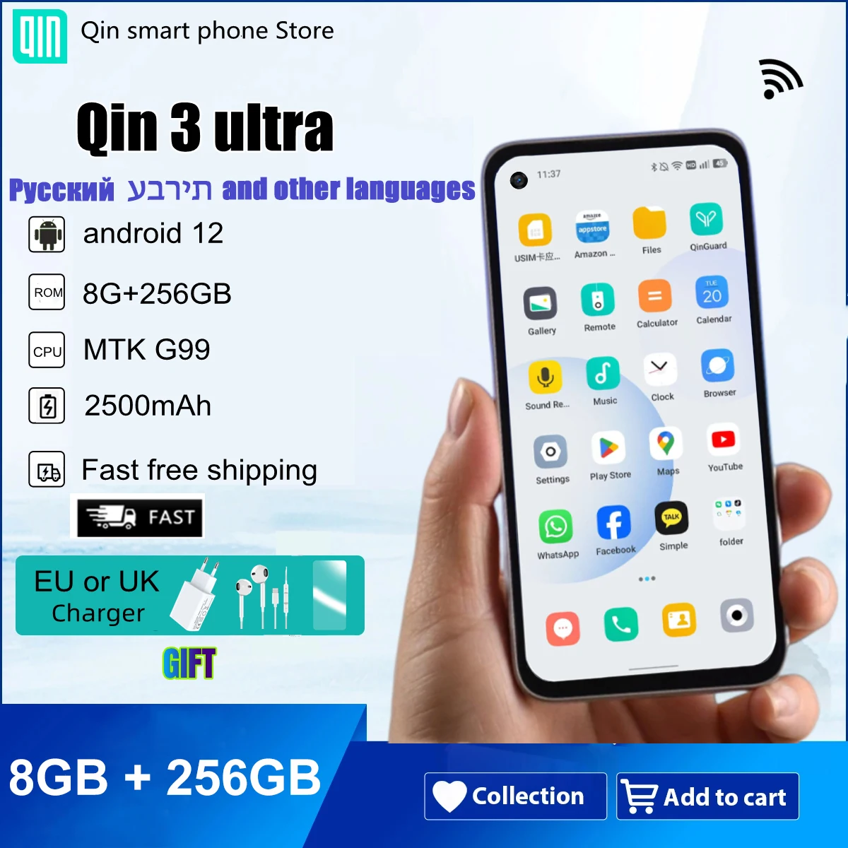 Qin 3 Ultra Google Version Play Store Global Android 12 MTK G99 5.02 ...