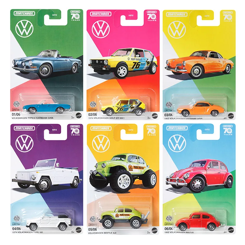 2023-Matchbox-70th-Volkswagen-Type-34-Karmann-Ghia-Golf-GTI-MK1-Beetle ...