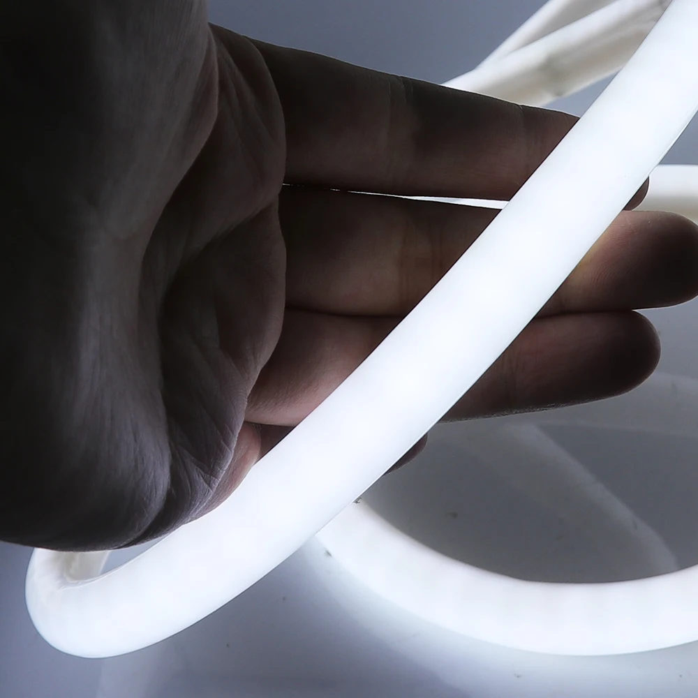 220V Round LED Neon Strip Light with EU Plug 2835 120LEDs/m IP67 ...