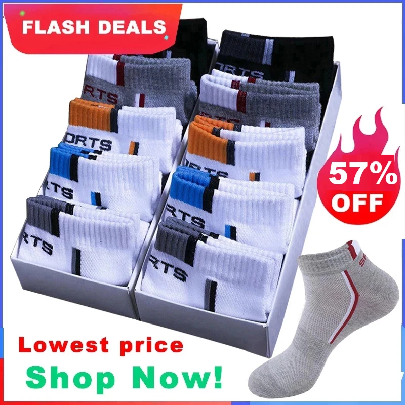 10 Pair High Quality Men Ankle Socks Breathable Cotton Sports Socks ...