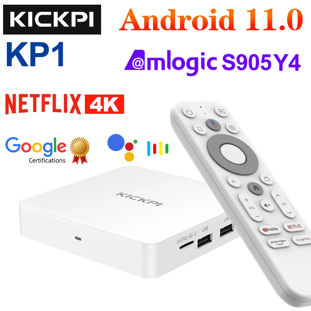KICKPI-Dispositivo-de-TV-inteligente-KP1-decodificador-con-Android-11-0-Google-Amlogic-S905Y4 ...