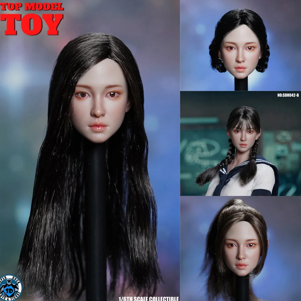 SUPER DUCK SDH042 1/6 Asian Beauty Head Sculpt Carving Model Fit 12 ...