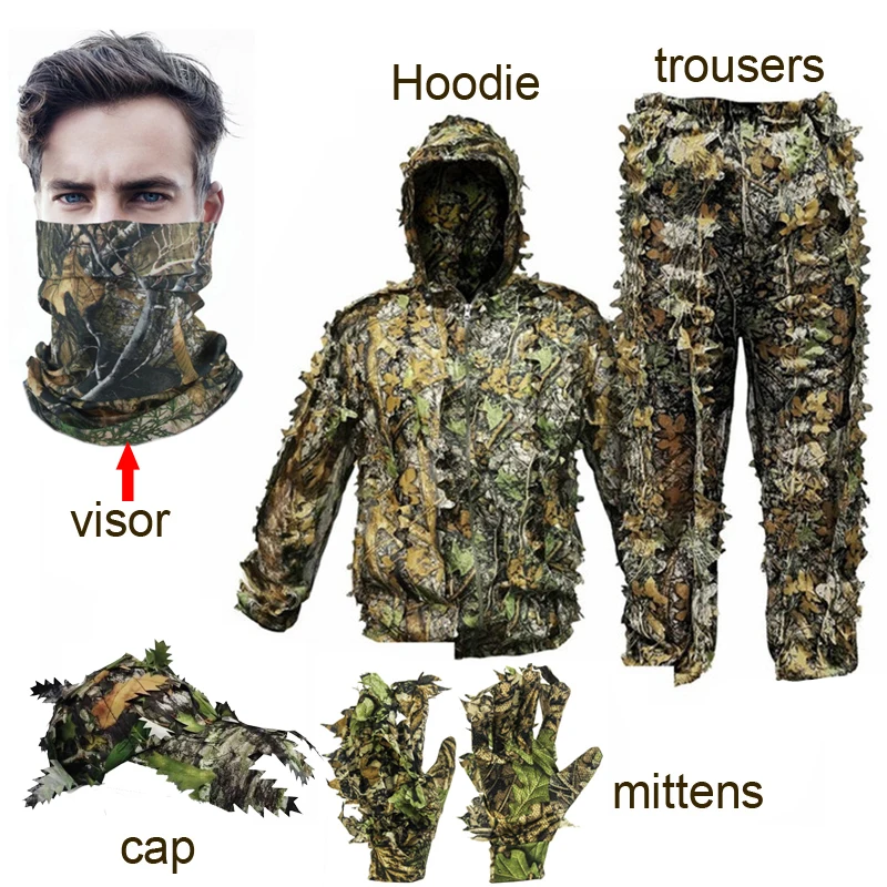 Hunting Apparel New 3D Maple Leaf Bionic Geely Suit Men's Women's ...