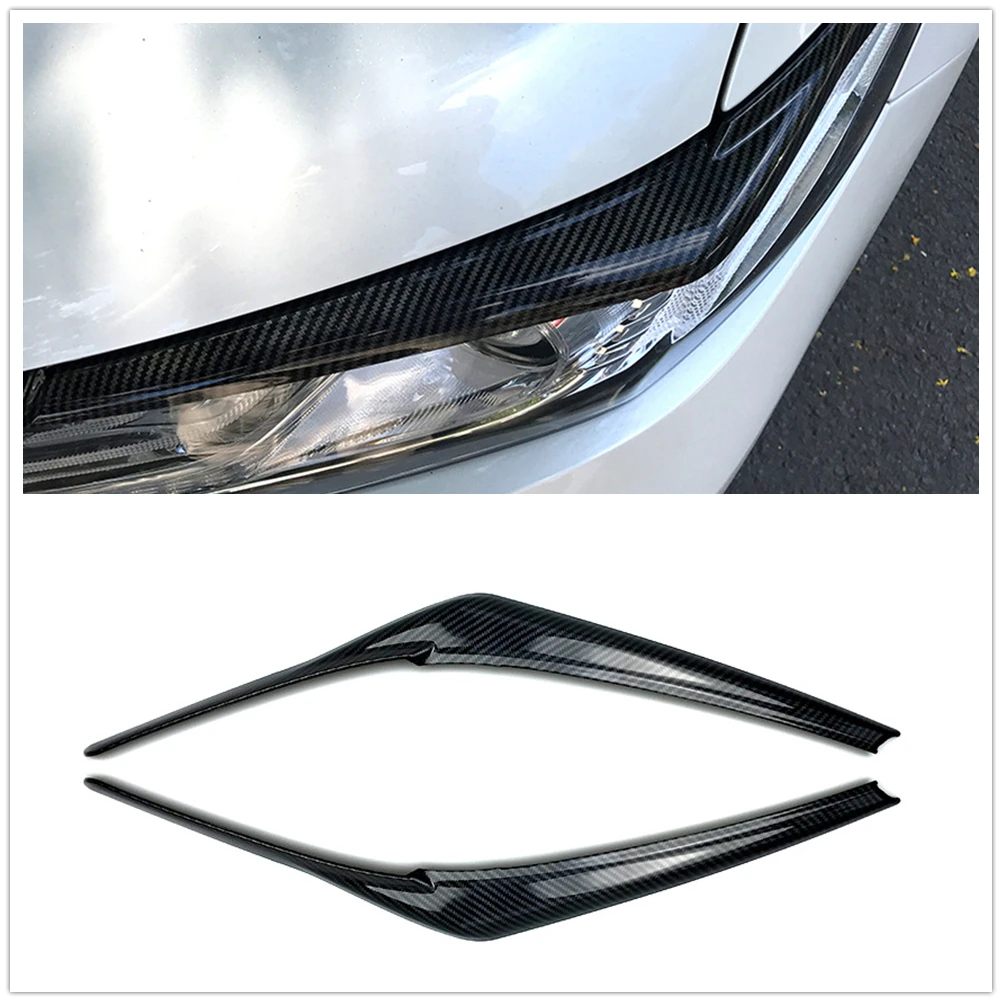 2PCS-Front-Headlight-Eyebrow-Eyelid-Cover-Trim-Head-Lamp-Light-Brow-For ...
