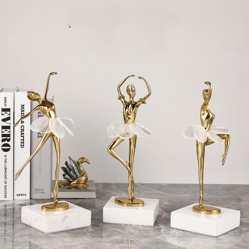 Gift-souvenir-copper-ballet-girls-home-decoration-ornament-with-marble ...