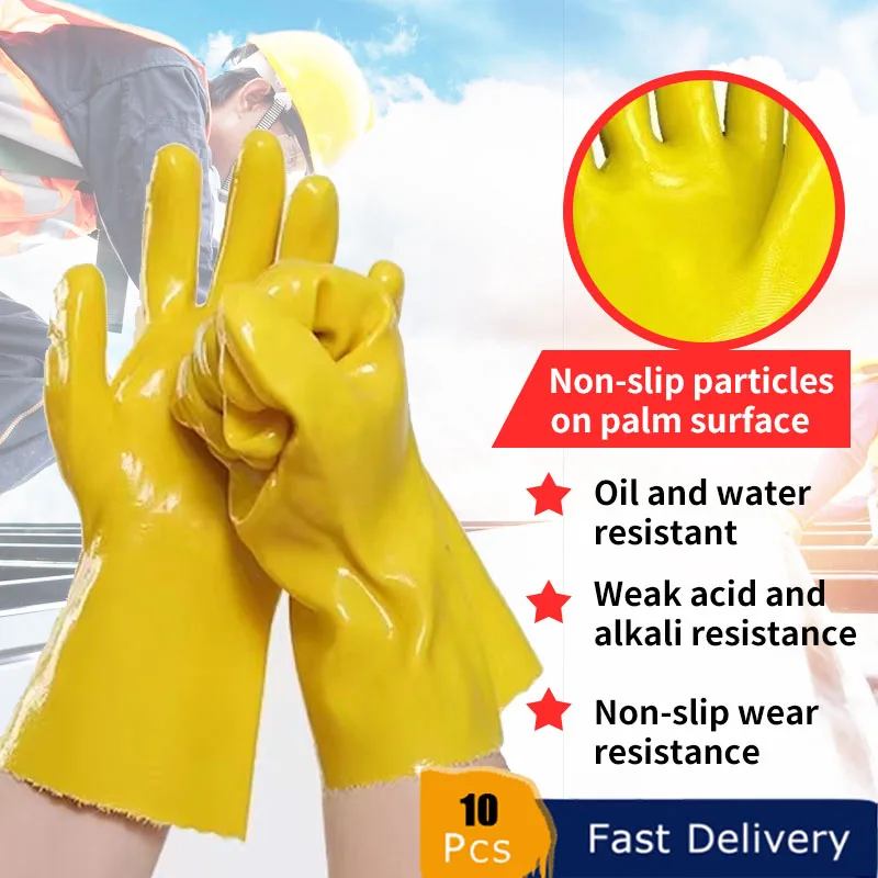 Ten-pairs-Labor-Rubber-Glove-Latex-Protection-Durable-Accessories ...