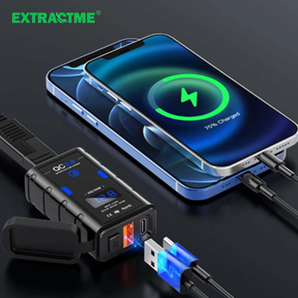 Extractme-6-8A-QC3-0-Dual-USB-Motorcycle-Charger-Waterproof-12V-Power ...
