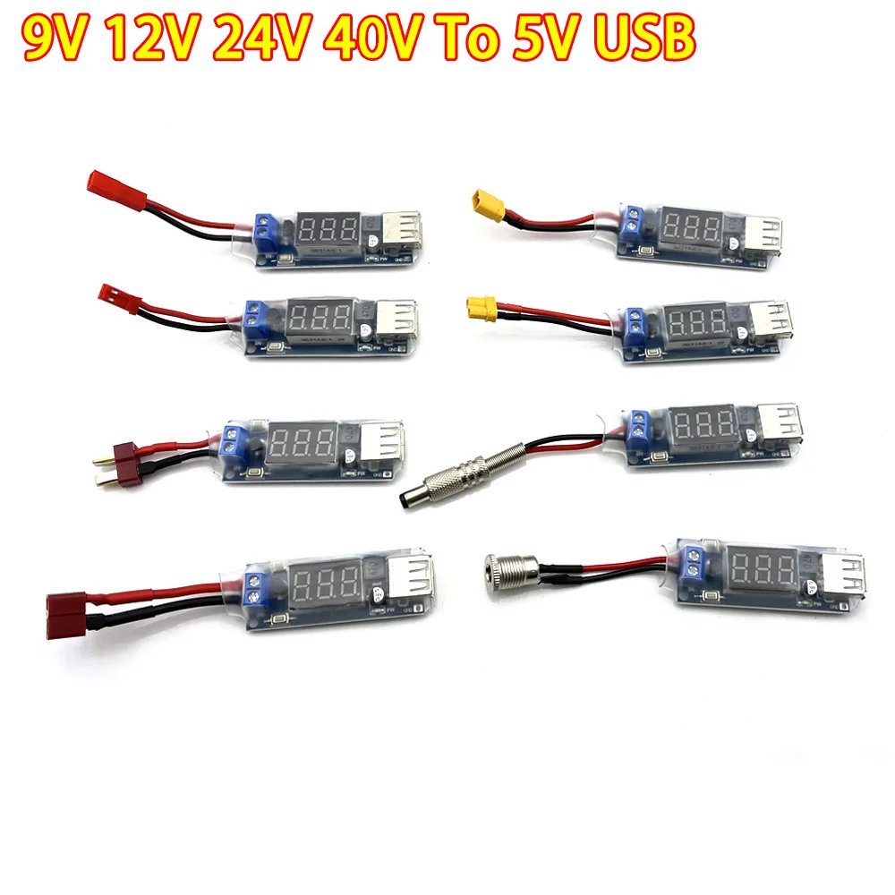 USB-CAR-charge-connector-LED-Down-Buck-Converter-Voltmeter-Module-Low ...