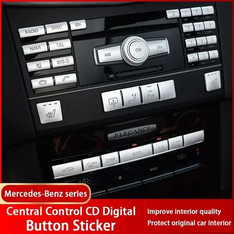 Car Central Control Air Conditioning CD Panel Button Stickers For ...