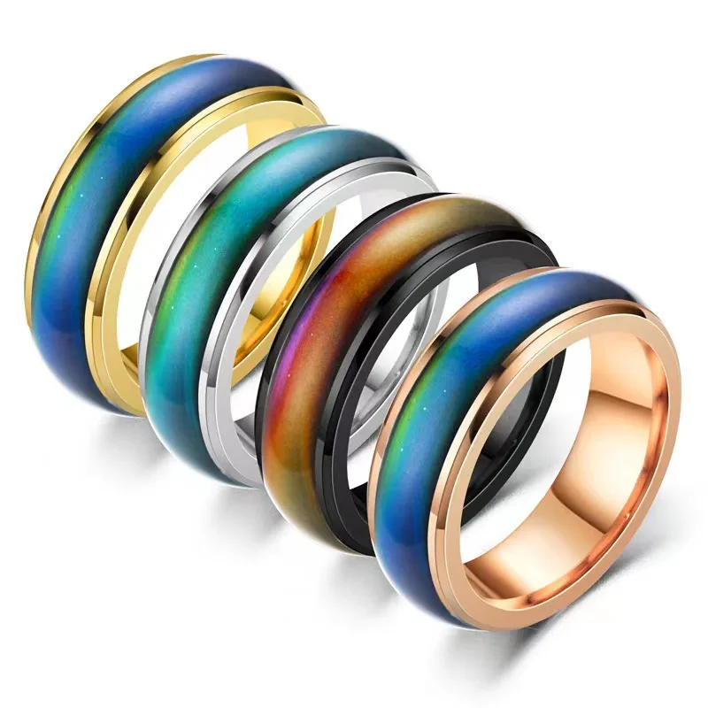 Changing Color Rings Stainless Steel Mood Emotion Feeling Temperature ...