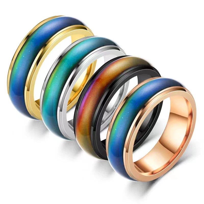 Changing Color Rings Stainless Steel Mood Emotion Feeling Temperature ...