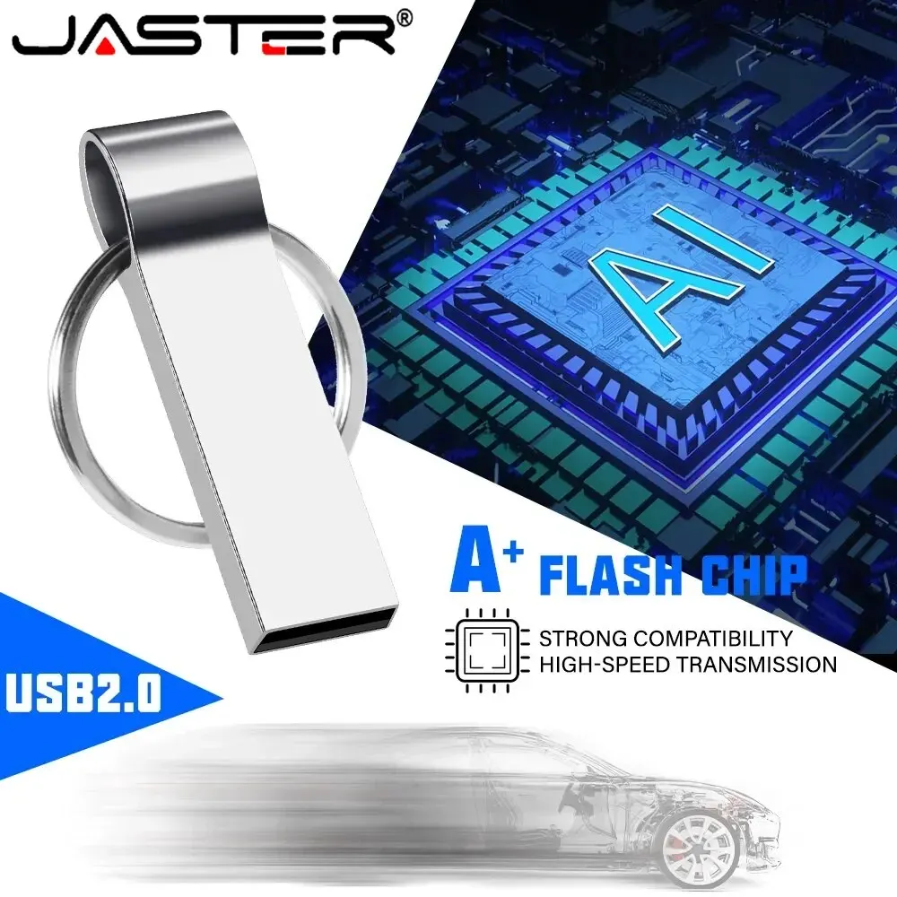JASTER-Silver-Metal-USB-Flash-Drives-64GB-Free-Key-Ring-Pen-Drive ...
