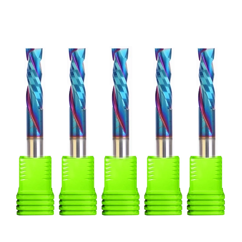 10Pcs-3-175-4-6mm-UP-And-DOWN-Cut-2-Flutes-Blue-Nano-Coating-Carbide ...