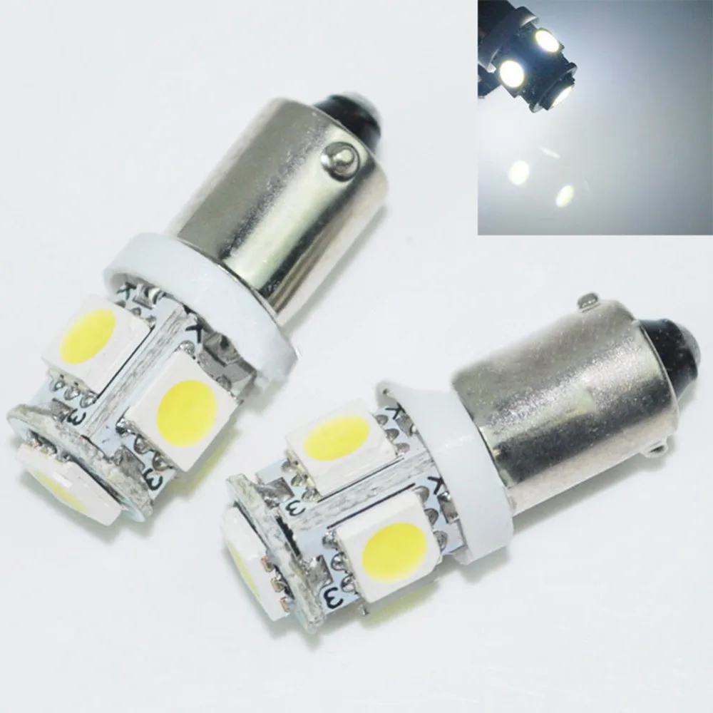 100pcs-T11-T4W-BA9S-LED-Bulbs-5050-5-SMD-White-Car-light-Source-H6W-12V ...