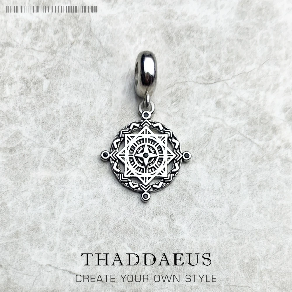 925 Sterling Silver Compass Disc Charm | 925 Sterling Silver Pendant ...