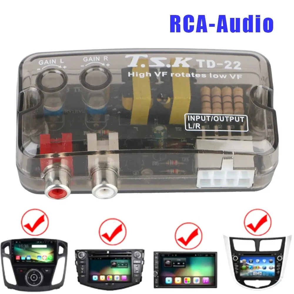 Auto-Car-Audio-Converter-Speaker-Level-Converter-Adapter-Universal-RCA ...
