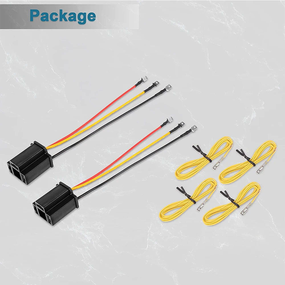OVOVS H/4 9003 HB2 Socket Adapter H/4 to 3 Pin Adapter Headlight Wire ...