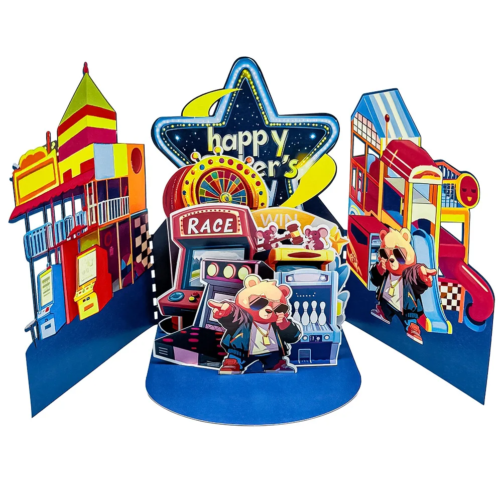 Race Win 3D Pop Up Card with Envelope, Sports Theme Foldable Birthday ...