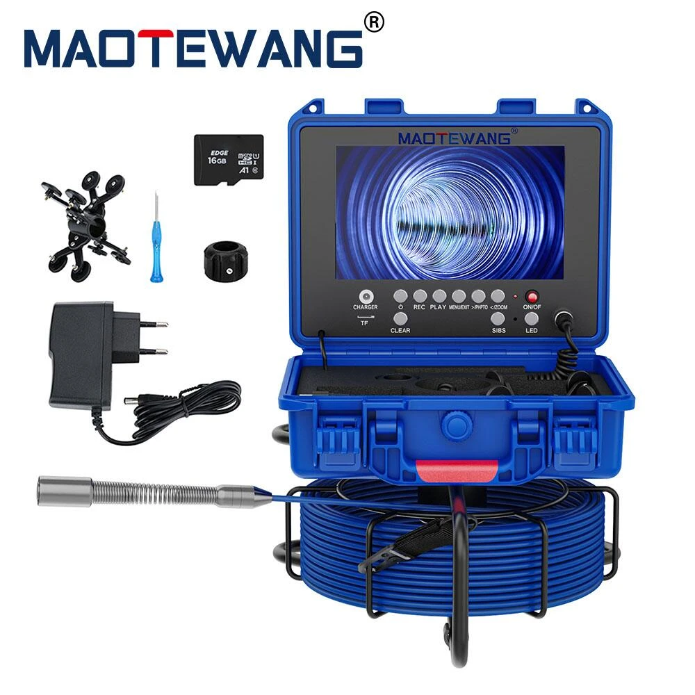 Sewer Industrial Camera 9 in DVR Drain Pipe Inspection Camera Meter ...