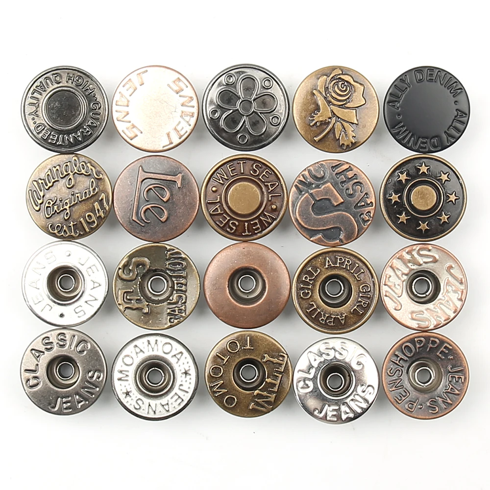 17mm-Metal-Brass-Jeans-Buttons-Hollow-or-Flat-Shank-Button-Sewing-Free ...