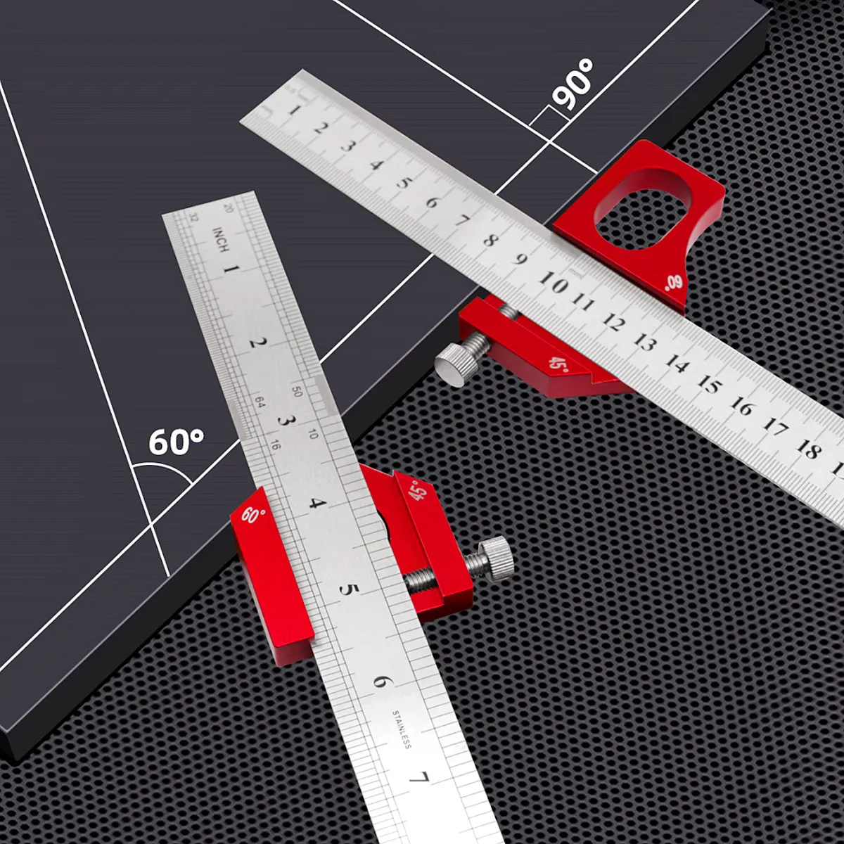 Adjustable-Steel-Ruler-Positioning-Block-Combination-Square-Angle ...
