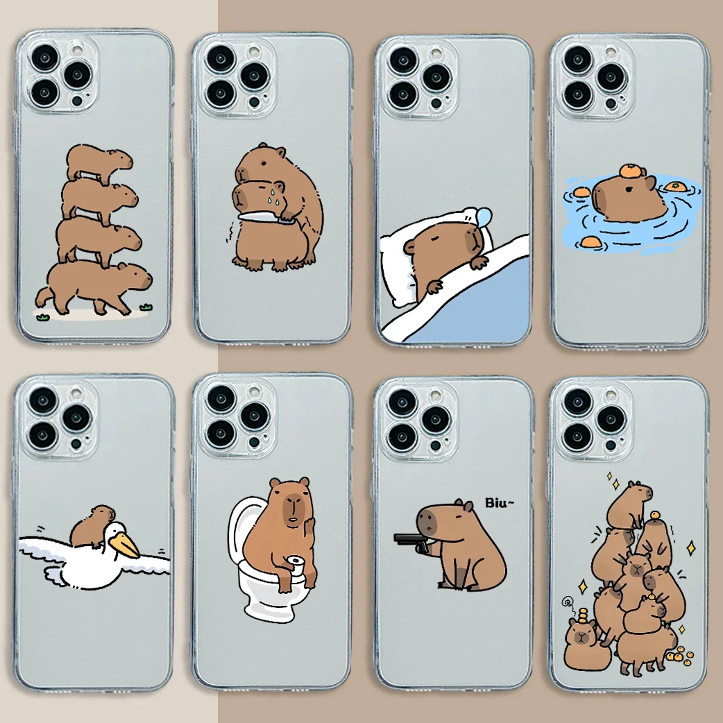 Funny-Capybara-Cartoon-Animal-Phone-Case-for-iPhone-15-14-13-12-11-Pro ...