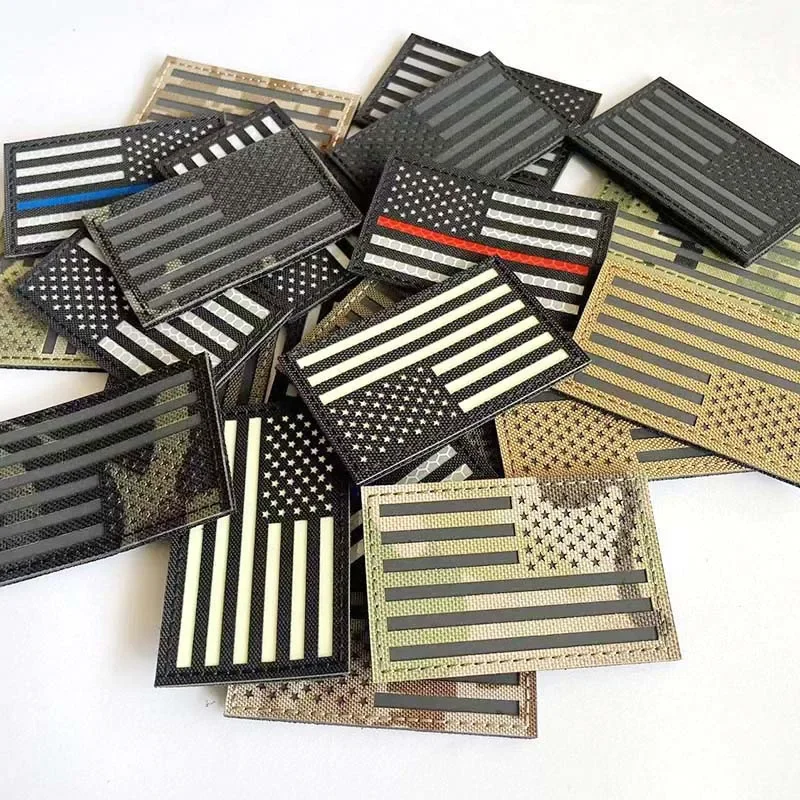 8-5CM-USA-Flag-IR-Reflection-Patches-with-Hook-Loop-United-States-Army ...
