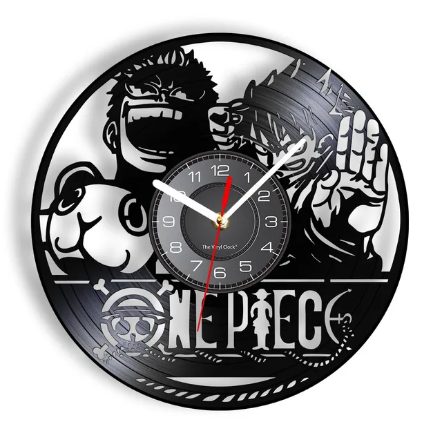 ONE PIECE Vinyl Record Wall Clock For Manga Mystery Luffy Character Cut ...