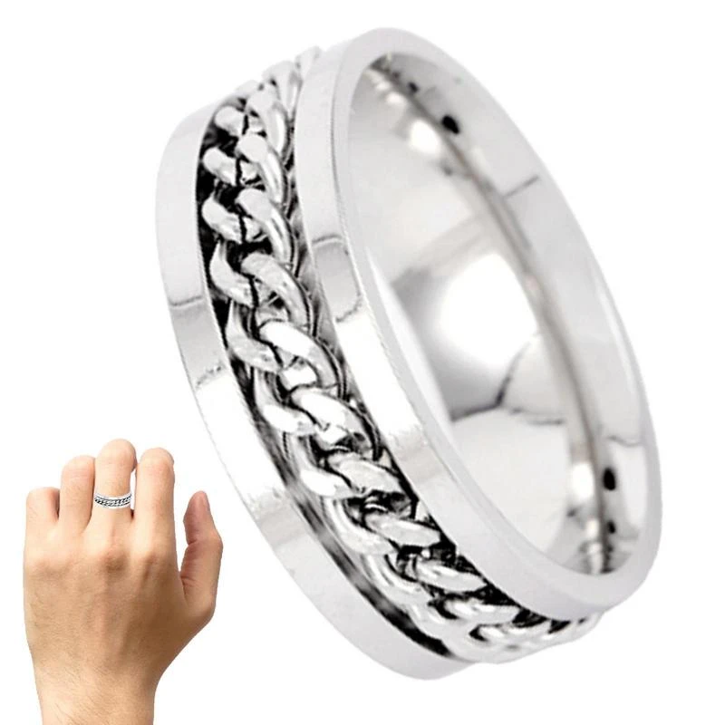 Vikanda Thermogenic Moissanite Spinner Ring | Stainless Steel Anxiety Ring - Ring - Aliexpress