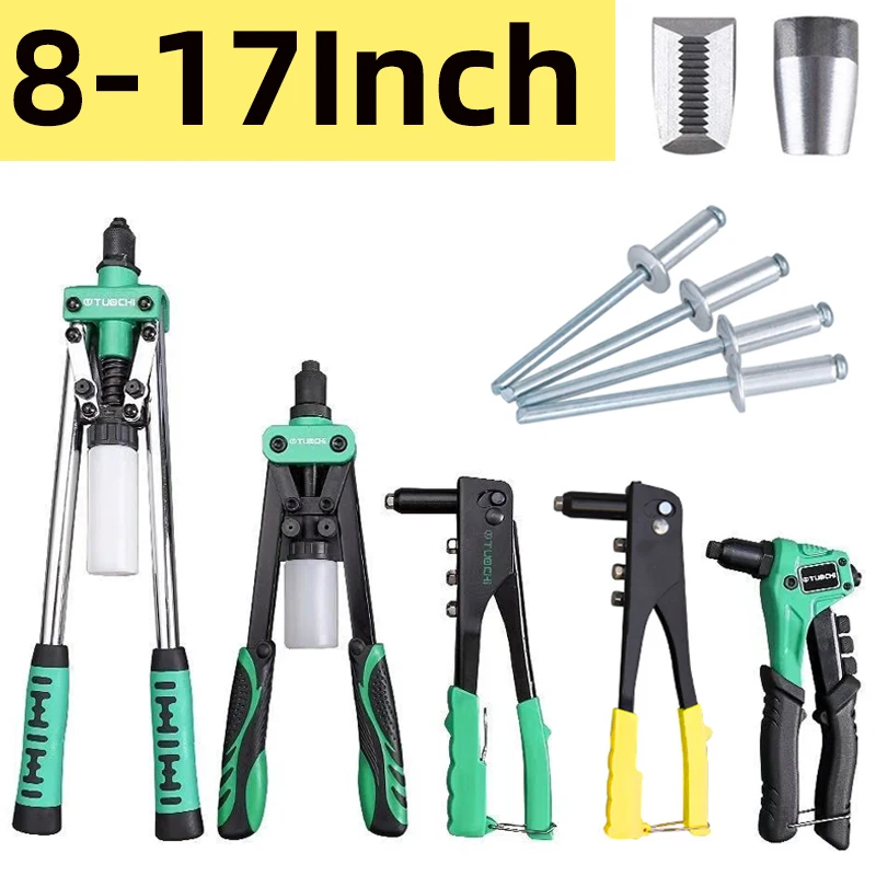 Rivet Gun Manual Double Handle 8/9.5/13/14/17 Inch for 3/32 1/4Inch 2.4 ...