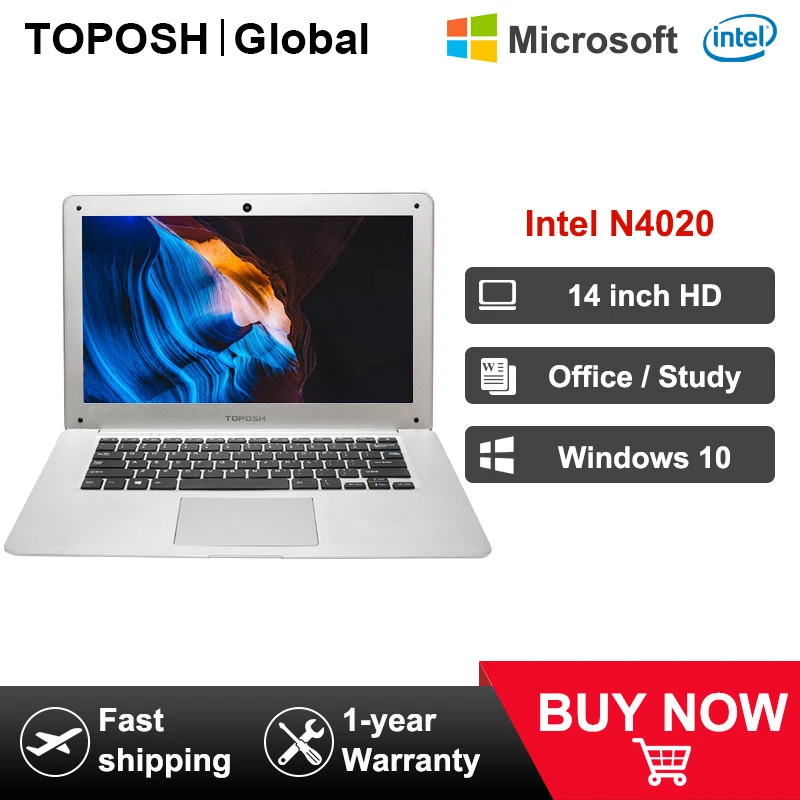TOPOSH-ordenador-port-til-Intel-N4020-de-14-pulgadas-4G-64G-Windows-10 ...