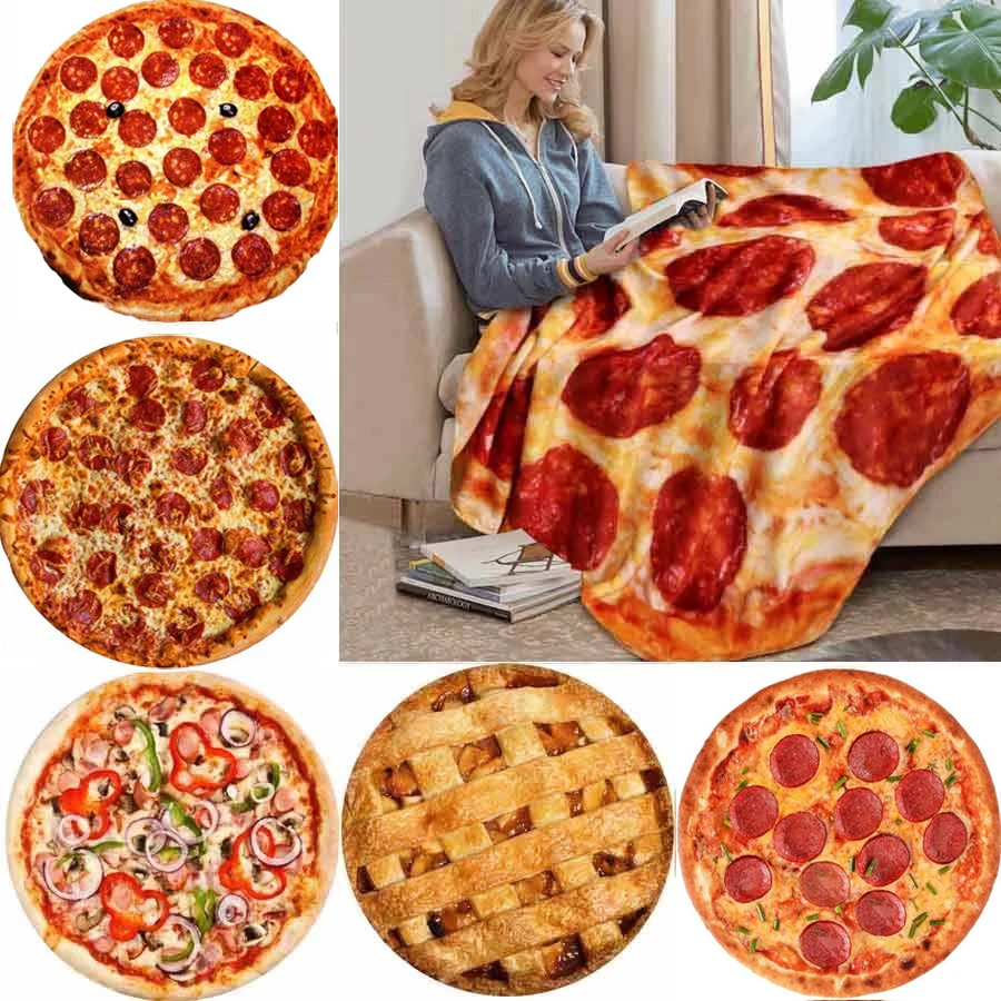 WASART-Soft-coral-fleece-tortilla-pizza-blanket-mexican-round-shape ...