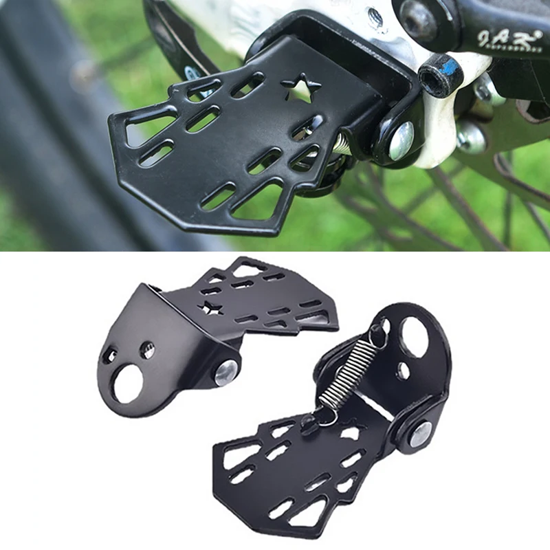 1-Pair-Bike-Rear-Fold-Pedal-Road-Manganese-Steel-Folding-Footrests ...