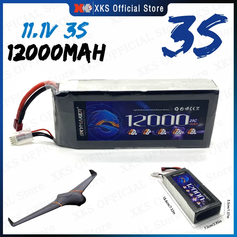 Skymaker-LiPo-Battery-3S-11-1V-12000mAh-25C-Max-50C-XT60-T-Plug-for-RC ...