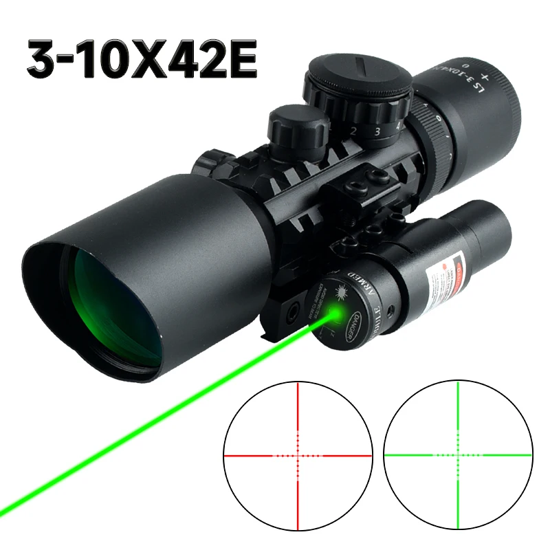 Tactical-Hunting-3-10x42E-Scope-Red-Green-Illuminated-Optical-Cross ...