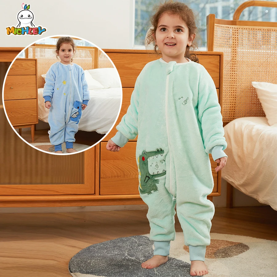 MICHLEY Cartoon Owl Kids Sleeping Bag Cute Flannel Sack Sleepsack Thick ...