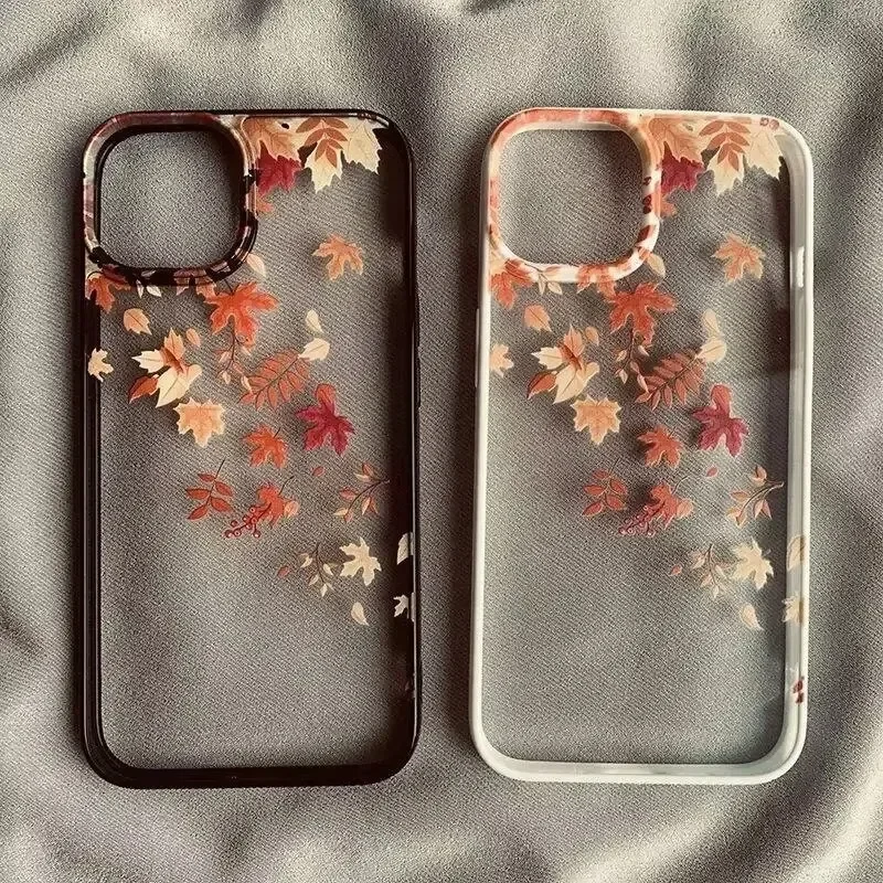 Fashion Leaves Phone Case For Samsung S23 S24 Plus S25 Ultra S21 S24 ...