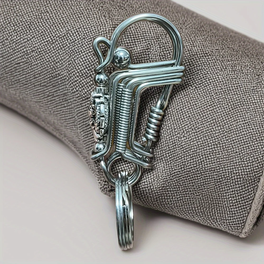 Stainless-steel-Keychains-3-Steel-Wires-Handmade-Engraving-Dragon-Head ...