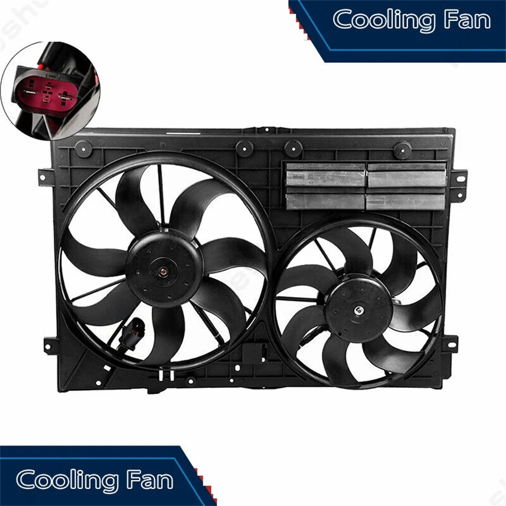 Radiator-Condenser-Cooling-Fan-Assembly-For-2009-2017-Audi-TT-2005-2016 ...