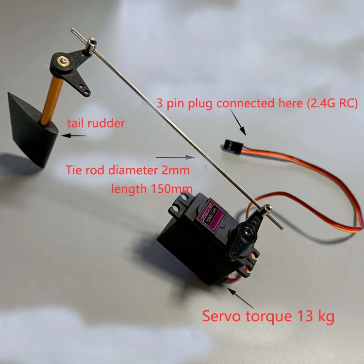 1Set-RC-Boat-Model-Servo-Steering-Gear-Full-Immersion-Tail-Rudder-Tie ...