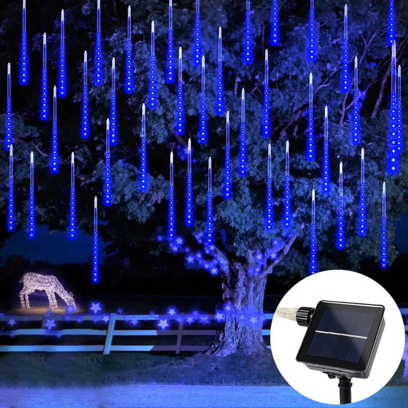 Solar-Meteor-Shower-Rain-String-LED-Light-Fairy-Light-8-Tube-30-cm-50cm ...