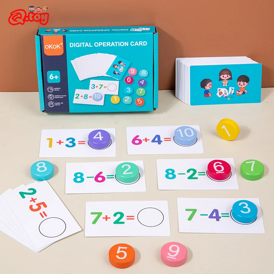 Children-Wooden-Math-Toy-Digital-Operation-Cards-Block-Game-Montessori ...