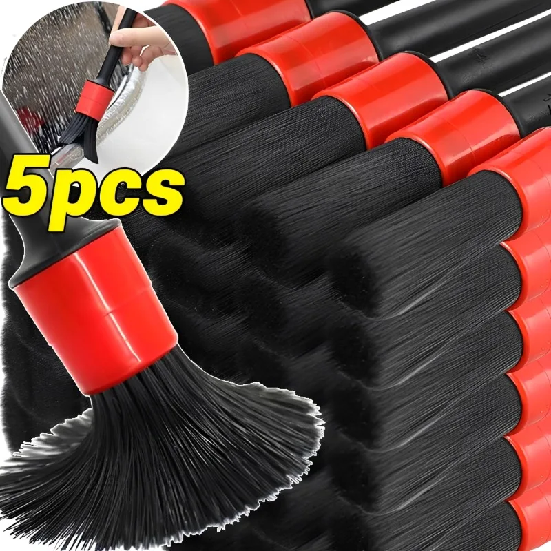 5Pcs Car Cleaning Brush Kit Soft Bristle Detail Brushes for Motorcycle ...
