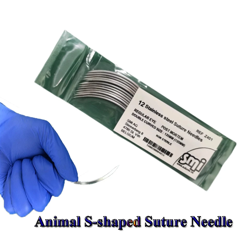 Animal-S-shaped-Suture-Needle-Chromium-Nickel-Alloy-Animals-Sharp-Vet ...