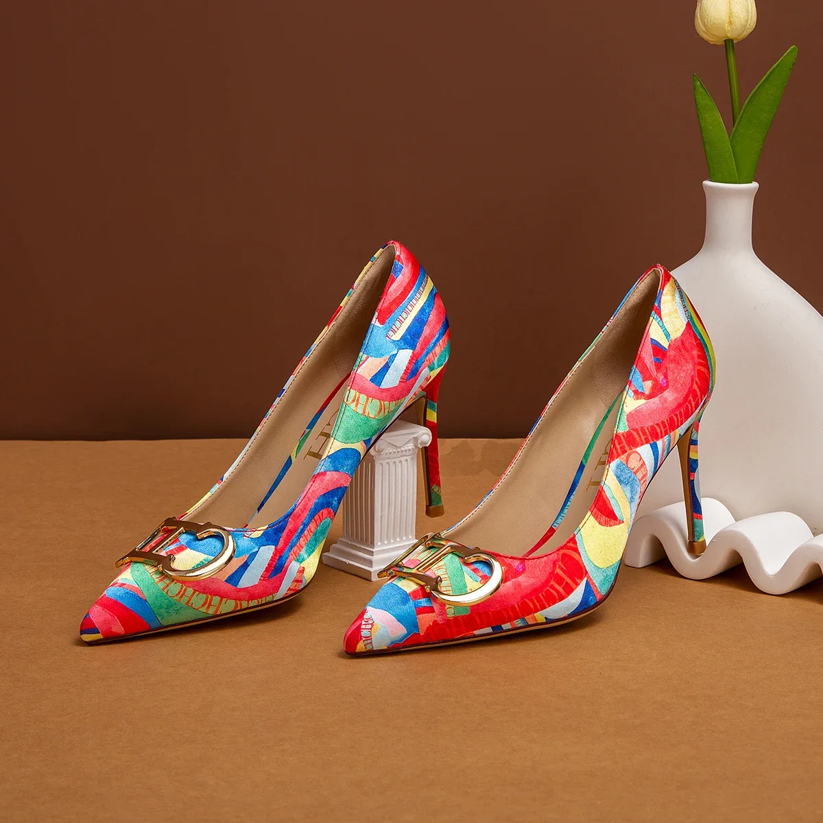 Design and Exquisite Color Contrast Versatile High Heels with Luxurious ...