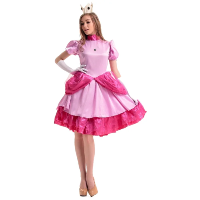 Adult Women Halloween Peach Princess Costume Stage Performance Anime