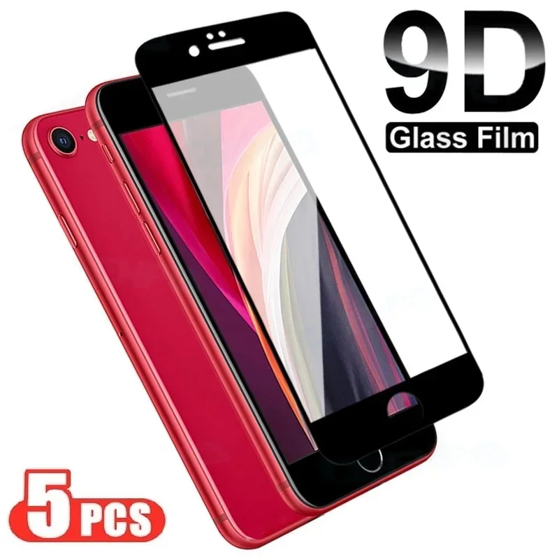 5Pcs-Tempered-Glass-For-Apple-iPhone-6-7-8-Plus-6S-Screen-Protector-SE ...